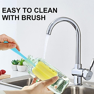 NEWMIAO 12 pack 8 oz Glass Juice Bottles with Lids, Reusable Glass Drink Bottles, 250 ml Juice Containers Drinking Jars with Brush, Water Bottles for Milk, Juicing, Kombucha, Ginger