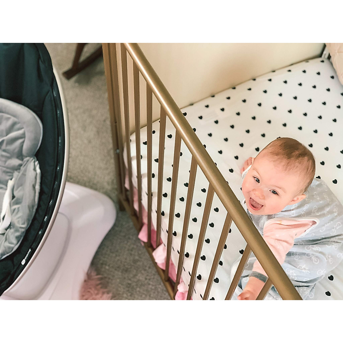 Infant Insert Compatible with 4Moms Mamaroo & Rockaroo – Car Seat Insert 2 Pack – Reversible Infant Car Seat Insert – Rockaroo & Mamaroo Newborn Insert – Soft Plush Minky Car Seat Head Support Insert