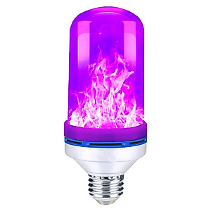 LeiNetfor Upgraded LED Flame Light Bulbs, 4-Mode Flickering Light Bulbs with Gravity Sensor, E26 Fire Light Bulb for Porch Party Patio Home Halloween Christmas Indoor Outdoor (Purple, 1)