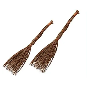 Two 36 Inch Cinnamon Twig Brooms - Fall Halloween Decoration - 2 Broom Package