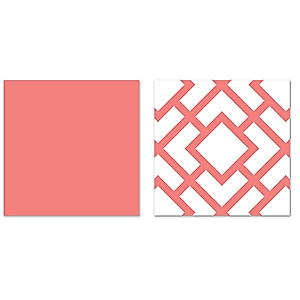 Modern White and Coral Diamond Geometric Girls Baby Bedding 4 Piece Crib Set Without Bumper