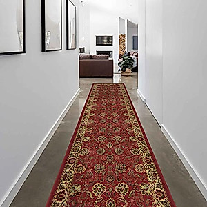 Ottomanson Ottohome Oriental Design OTH2130 Merge Collection, 2'7" x 9'10", Red-Legacy, 9 Foot