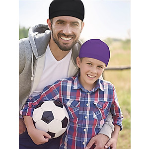 Boao 6 Pieces Skull Caps Helmet Liner Sweat Wicking Cap Running Hats Cycling Skull Caps for Men Women (Vivid Colors, X-Large)