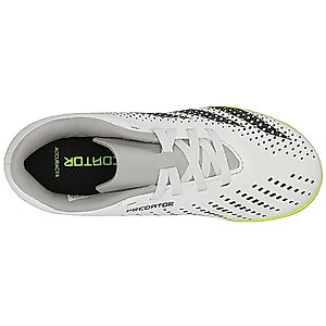 adidas Predator Accuracy.4 Turf Sneaker, White/Core Black/Lucid Lemon, 5 US Unisex Big Kid