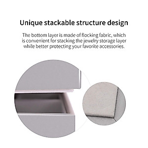 Vlando Miller Jewelry Tray Stackable Showcase Display Drawer Organizer Storage Checkerboard,Multiple color combinations, Large capacity multi-layer design and Fashion(grey)