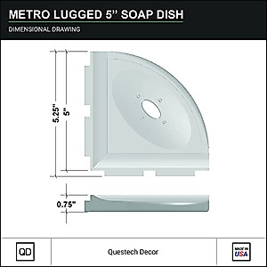 Questech Décor 5 Inch Shower Soap Dish, Bathroom Shelf Storage Organizer, Lugged For New Construction, Corner Shower Shelf Caddy For Tiled Shower Walls, 5 Inch Metro Lugged, Oil Rubbed Bronze Finish