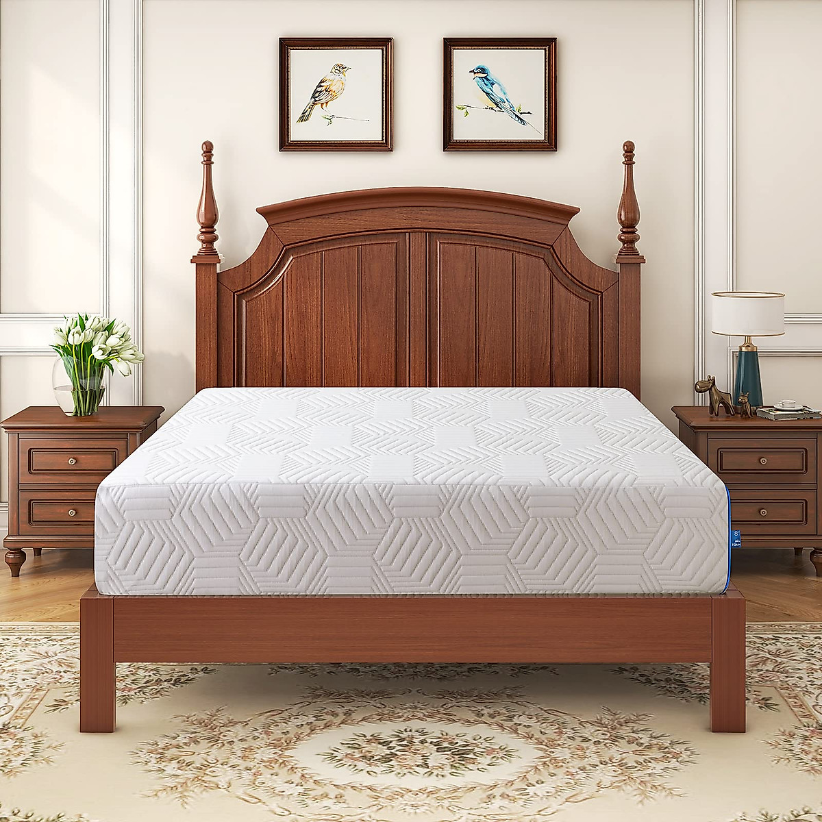 LIFERECORD King Mattress, 8 inch Gel Memory Foam King Size Mattress for a Cool Sleep Bed in a Box Pressure Relief, Medium Firm Mattresses CertiPUR-US Certified White