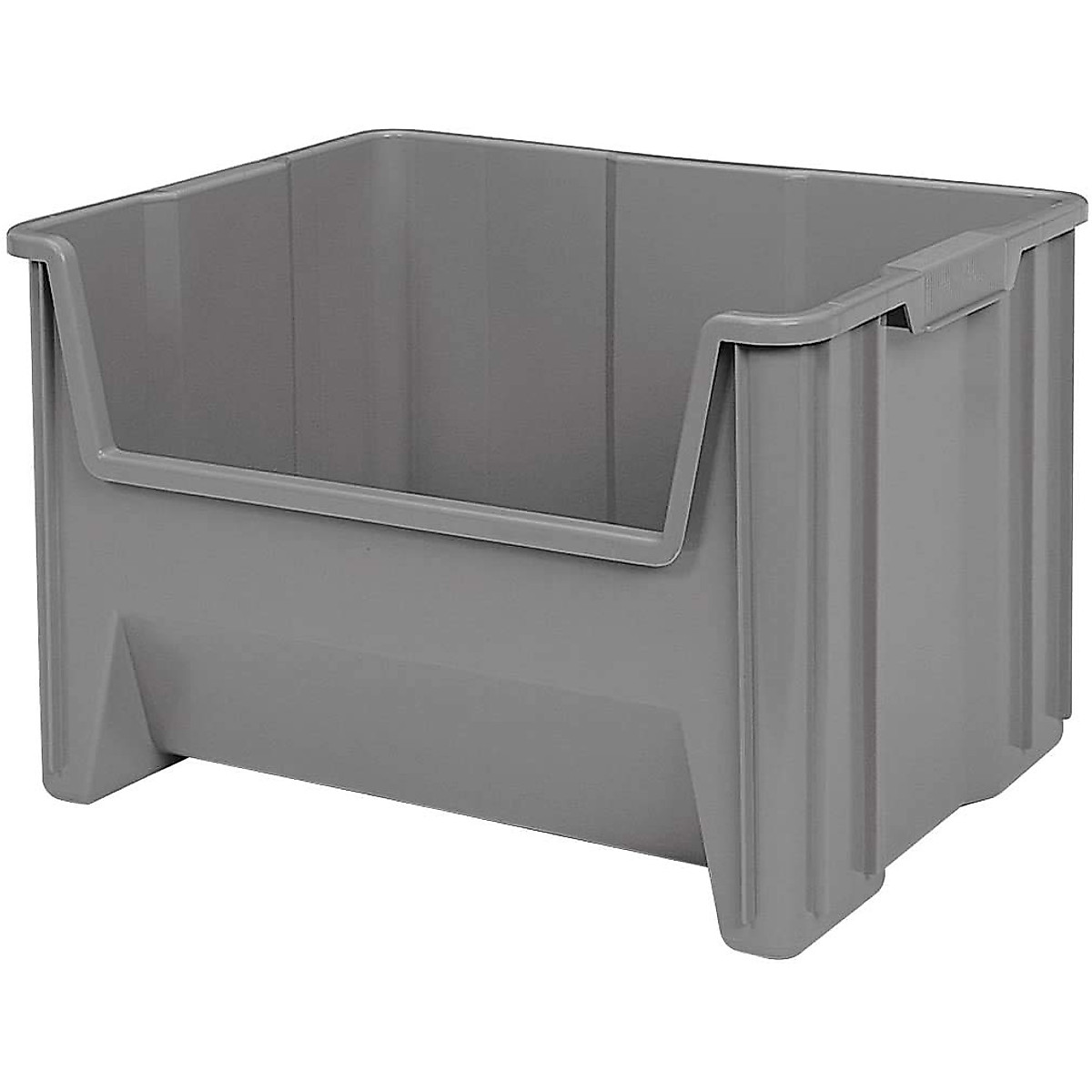 Akro-Mils 13017 Stack-N-Store Heavy Duty Stackable Open Front Plastic Storage Container Bin, (15-Inch x 20-Inch x 12-1/2-Inch), Gray, (3-Pack)