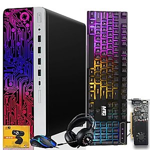 HP G3 Gaming Desktop PC, Intel Core i7 6th Gen, GT 1030 Graphics, 16GB RAM, 480GB SSD | 2TB HDD, RGB Keyboard Mouse, RGB Headphone, Webcam, Win 10 Pro (Renewed)