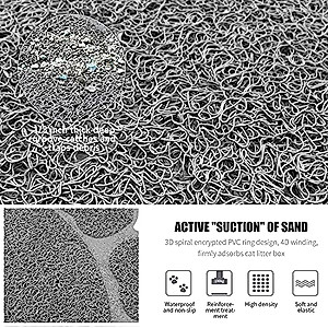 Cat Litter Mat, GOLDCHAMP Premium PVC Feeding Mat with Non-Slip & Waterproof Back Easy to Clean, for Small Size Pet 30 * 40cm 2PCS