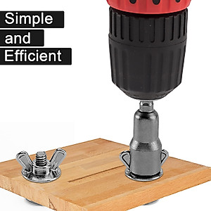 PAGOW 1/4" Hex Shank Upgraded Large Slotted Hurricane Wingnut Driver - Wing Nut Drill Bit Socket Tool for Panel Wing Nuts, Screws Eye C Hook & Q-Hanger, Steel (3 Pack 3 Size)