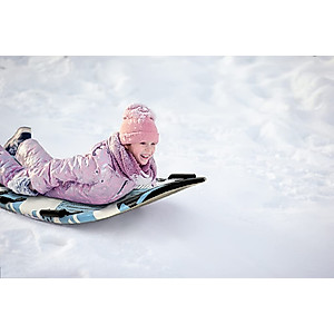 ALPHA CAMP 36" Snow Sled Premium Recreational Winter Foam Snow Sled with Tow Rope and Handles 2 PACKS