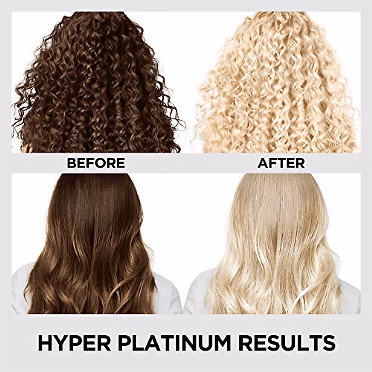 L’Oréal Paris Feria Hyper Platinum Advanced Lightening System Hair Bleach, Lifts Up To 8 Levels, Includes Anti Brass Purple Conditioner, 1 Hair Dye Kit