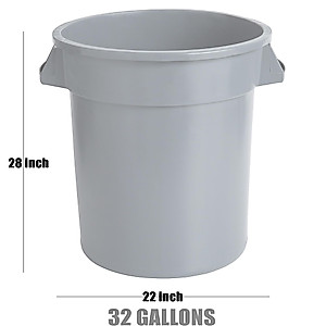Mix.Home 32 Gallon Round Trash bin Garbage can Outdoor Yard Trash can Trash Barrels Garbage Drum Heavy Duty Trash can Industrial Trash can Kitchen Trash bin (5, Blue)