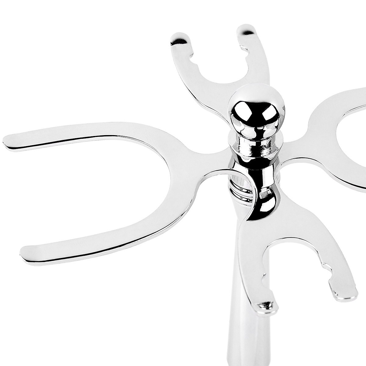 QSHAVE Deluxe 4 Prong Chrome Razor and Brush Stand, Prolong The Life of Your Shaving Brush