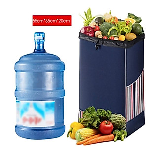 JF-XUAN Cart Shopping Trolley Lightweight Folding Shopping Cart,Stripe Printed Oxford Cloth Bag Steel Pipe Trolley Cart with 2 Wheels Compatible with Home Lightweight Shopping Trolley (Color : Blue