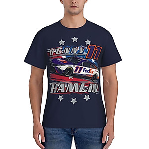 Denny Hamlin 11 Men's T-Shirt Crewneck T-Shirt Tight Sport Short Sleeve Classic Printing Performance