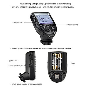 Godox XPro-S TTL Wireless Flash Trigger for Sony Camera, 2.4G Wirless Flash Transmitter HSS 1/8000s, TTL-Convert-Manual Function, 11 Customizable Functions, Big LCD Screen, 16 Groups and 32 Channels