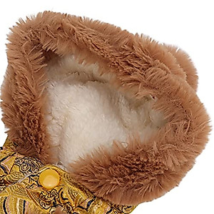 GLOGLOW Dog Costume Tang Suit, Chinese Style Pet Clothing Winter Thickened Warm Dog Cheongsam Satin Clothes with Hat for Small Dogs Puppy Cats