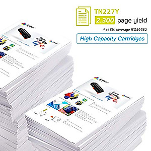 Arthur Imaging with CHIP Compatible Toner Cartridge Replacement for Brother Tn227 (Yellow, 1 Pack) (TN227Y)