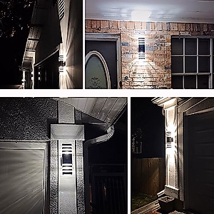 FAISHILAN 2 Pack Dusk to Dawn Exterior Wall Light Fixture,3-Layer 14W 1200LM Warm White 3000K IP65 Waterproof Aluminum Morden Outdoor Lights for House Porch Hallway Patio Garage