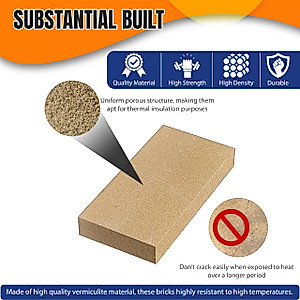 SIMOND STORE Wood Stove Fire Brick - 9" x 4.5" x 1.25" Thick - Fire Brick - Pack of 6 - Fire Bricks for Wood Stove, Fireplace Brick - Replacement for US Stove FBP6 - Fire Bricks for Fireplace