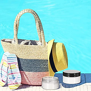 SATINIOR 36 Pieces Plastic Jars Round Clear Leak Proof Cosmetic Container Jars with Inner Liners and Lids for Lotions Ointments Travel Make Up Storage (1 oz, Black)