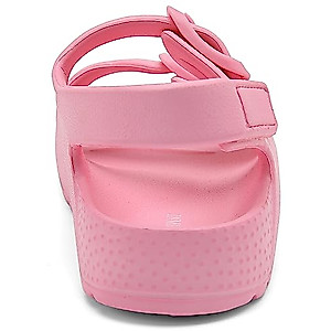 INMINPIN Toddler Boys Girls Buckle Sandals Comfort Open Toe Sandal with Adjustable Back Strap, Pink, 5 Toddler