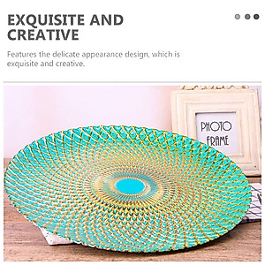 Operitacx Round Tray Crystal Glass Fruit Plate Clear Glass Snack Serving Tray Dried Fruit Salad Dessert Plate Candy Snack Bowl Art Glass Plate for Home KTV Cupcake Toppers