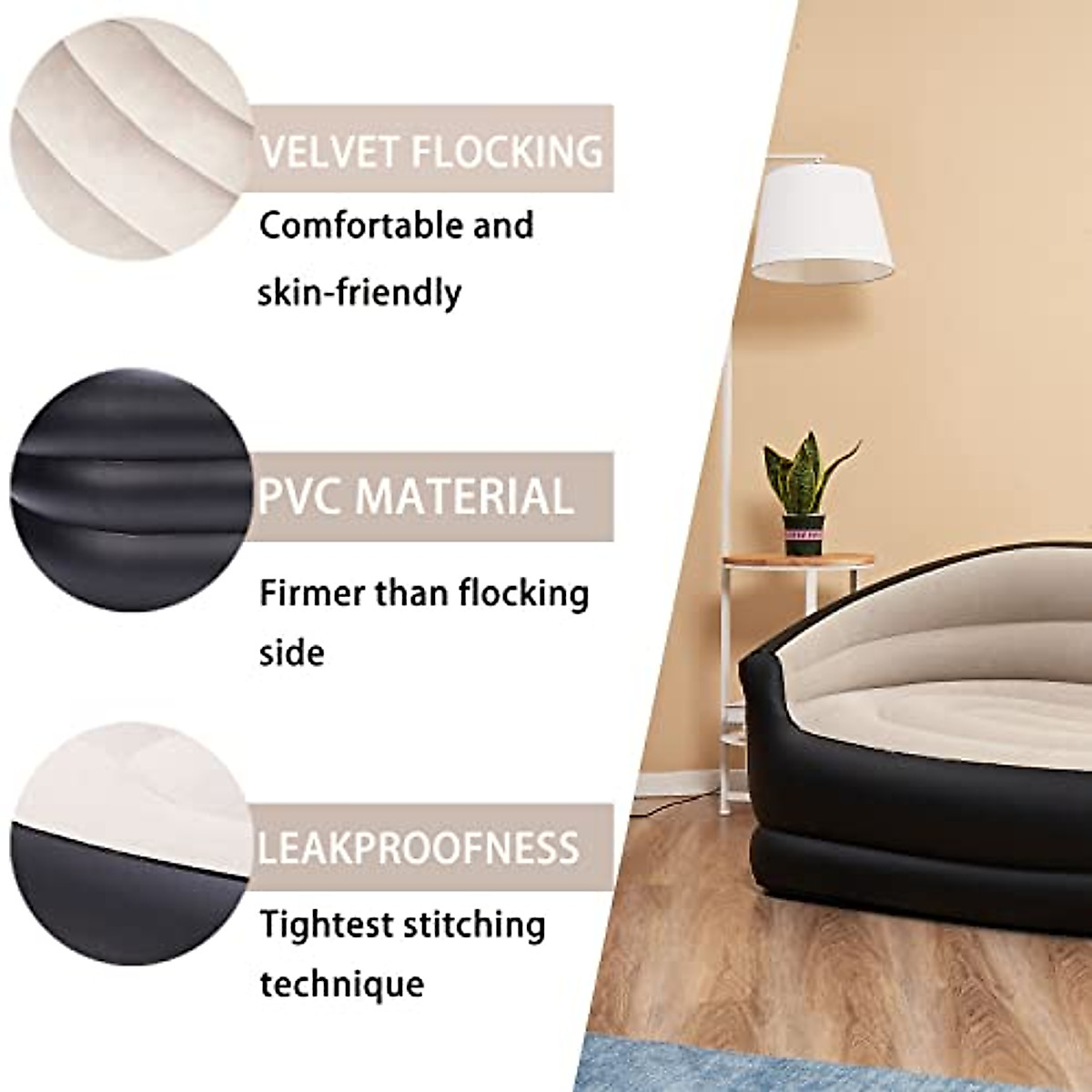 DIMAR GARDEN Inflatable Couch Outdoor Air Sofa,Blow Up Couches for Camping