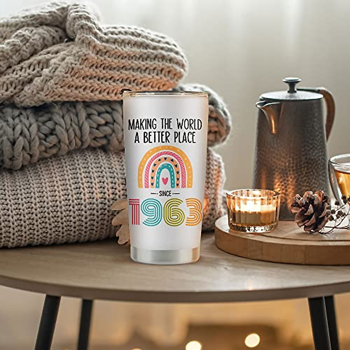 60th Birthday Gifts for Women, Tumbler 20 oz Stainless Steel Vacuum Insulated Tumblers, 1963 Birthday Gifts for Women, 60 Year Old Birthday Gifts, 60th Birthday Gift Ideas, 60th Birthday Tumbler