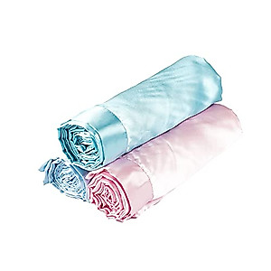 Heavens Cuddles Double Sided Pure Satin Baby Blanket (Light Blue) 48"x36"