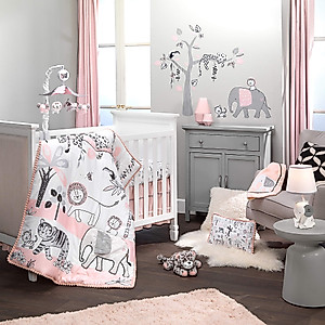 Lambs & Ivy Happy Jungle Plush Leopard Stuffed Animal Toy - Pink/Gray - Cleo