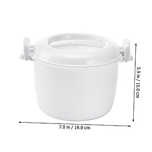 VINTORKY Rice Cooker Small Non-stick Pot Rice Maker Cooker Microwave Rice Maker Microwave Bowl with Lid Microwave Steamer Bowl Rice Making Pan Pasta Cooker Travel Plastic Japan Portable