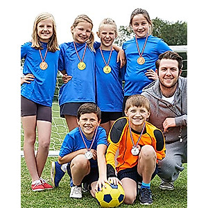 Pllieay 48 Pieces Plastic Winner Medals, Winner Award Medals, Gold Silver and Bronze Medals for Sports, Competition, Talent Show, Spelling Bee, Gymnastic Birthday Party Favors and Awards