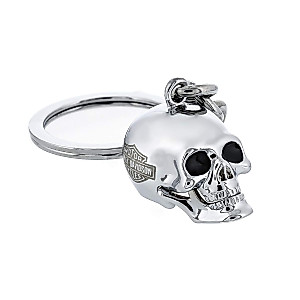 Harley-Davidson Metal 3D Skull Keychain Key Ring Tag Fob Chain Holder with Moving Jaw