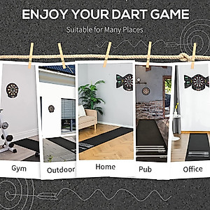 MYOYAY Rubber Dart Mat, 9.8 x 2ft Heavy Duty Dart Carpet with Throw Lines Professional Non-Slip Dart Floor Mat Soundproof Flooring Protector for Dart Game (118 x 24 x 1/5inch)