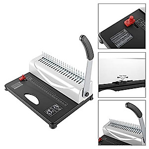 Heavy Duty Comb Binding Machine 450 Sheet 21 Hole Handle Manual Paper Punch Binder with 100pcs Starter Kit 3/8'' Comb Binding Spines