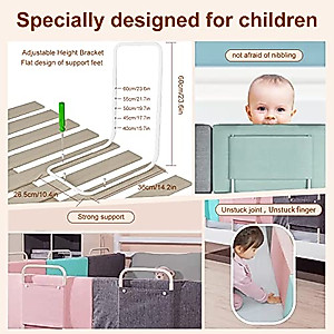 OCBAiLi Bed Rail for Toddlers, 4PCS Bed Rails for Full Size Queen King Bed, Pearl Cotton Security Adjustable Bed Rail for Toddler, Accommodates Thick Mattresses and Platform Beds, Not Falling (Green)