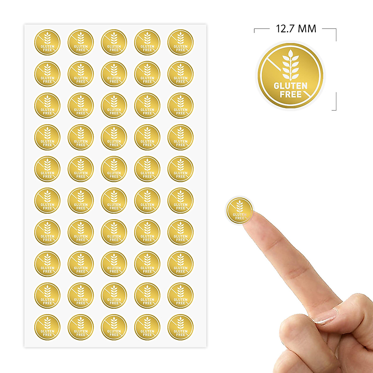 ARK Creation 50 Wedding Meal Stickers for Place Cards - Place Card Menu Choices - Wedding Meal Choice Stickers (Gold, Glutenfree)