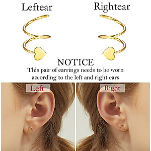 Sanfenly 8Pairs Double Hoop Earrings Claw Earrings Cuff for Women Teen Girls Spiral Twisted Hoop Earrings Huggie Climber Wrap Cuff Piercing Studs Cartilage Ear Piercing