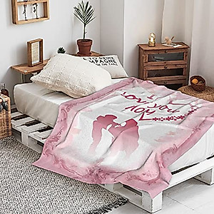 HELERKOL Mom Gift Blanket,I Love You Mom Gift,Mother's Day Pink Blanket,Birthday Gifts for Mom - Gifts from Daughter or Son(50"x60")