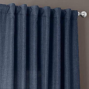 HPD Half Price Drapes Italian Faux Linen Curtains for Bedroom 50 X 108 (1 Panel), FLCH-FM20103-108, Sergeants Blue