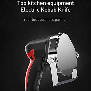 Roast Meat Slicer, Handheld Commercial Electric Kebab Knife Cutter Handheld BBQ Beaf Cutting Machine Knife Professional Cutter Thickness 0-8 mm