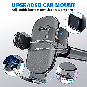 APPS2Car Phone Mount for Car, 3-in-1 Suction Cup Phone Holder for Car Dashboard Windshield Vent Universal Cell Phone Holder for Car, Compatible with iPhone, Samsung, All Cellphone, Thick Case Friendly
