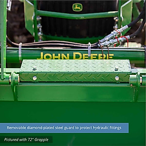 Titan Attachments 60" Debris Grapple Bucket Attachment Fits John Deere Loaders, Hook and Pin Connection