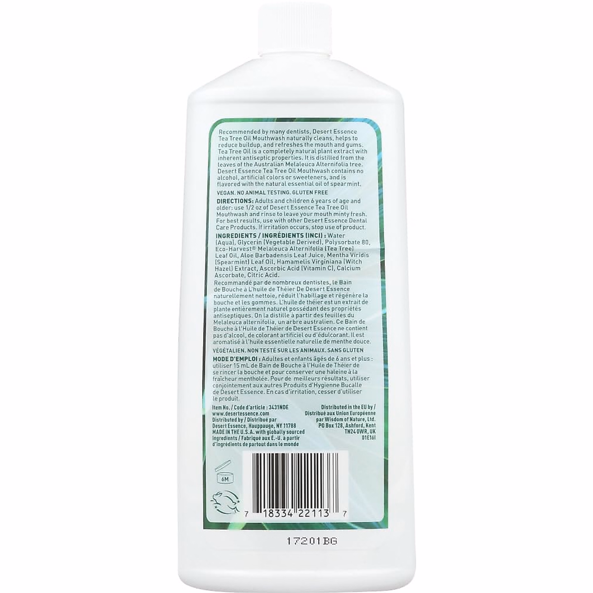 DESERT ESSENCE MOUTHWASH,Tea Tree,Refill, 16 FZ(Pack of 3)