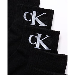 Calvin Klein Men's High Quarter Socks - 6 Pack Breathable Soft Cushioned Mini Crew Athletic Socks for Men (Shoe Size: 6-12.5), Size 7-12, Black