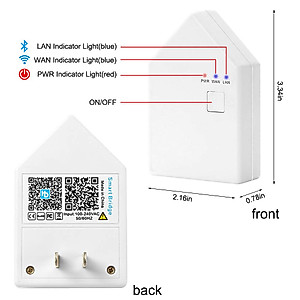 Bluetooth Mesh Smart Bridge Smart Hub Connect to Wi-Fi, Only Work for HaoDeng Bluetooth Mesh Smart Devices, Enables Remote Access to the Bluetooth Smart Lighting, Compatible with Alexa, Google Home
