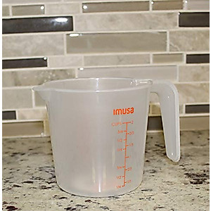 IMUSA USA 2 Cup Plastic Measuring Cup, Transparent